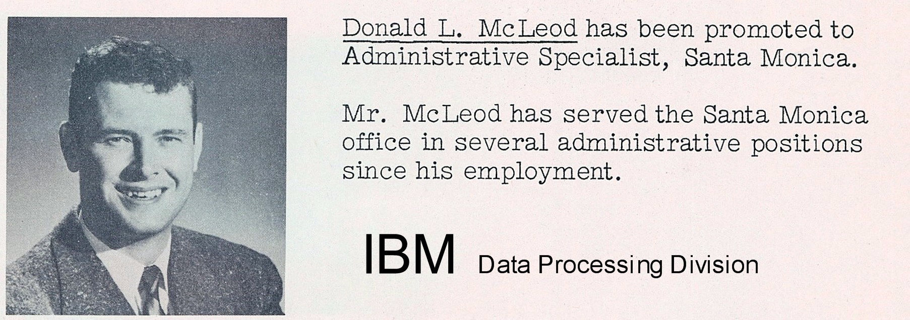 Donald McLeod: Jul 17, 1931 - Oct 17, 2016